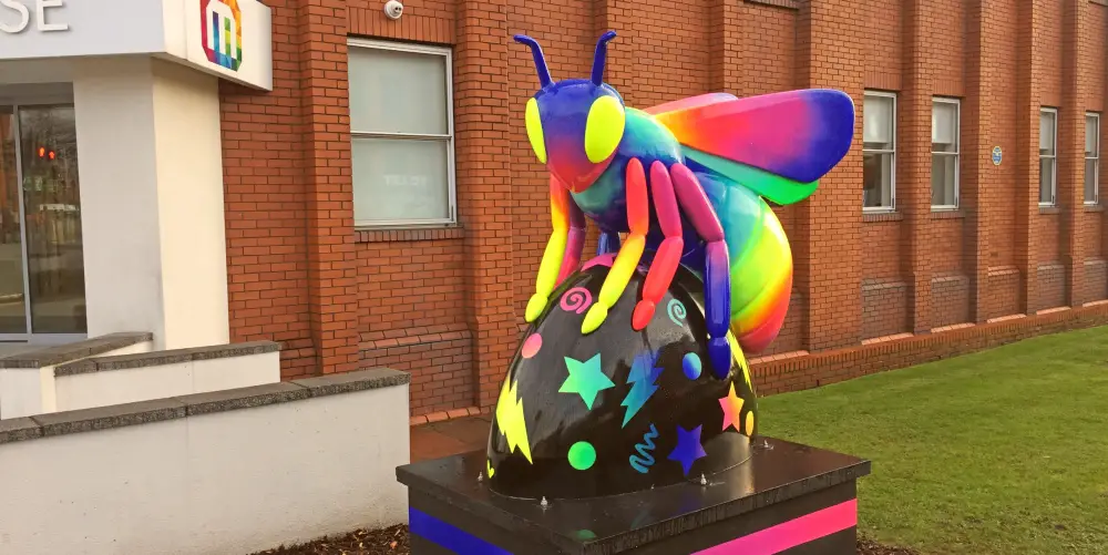 Altrincham's multi-coloured Manchester Bee takes inspiration from the ...